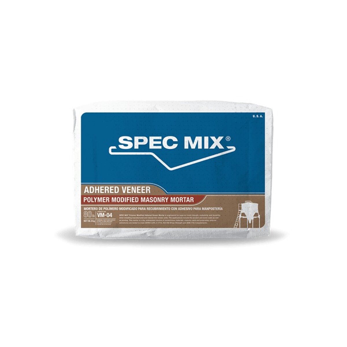 Spec Mix Pm Adhered Veneer - Polymer Modified Masonry Mortar, (Vm - 06) 80# (for Thin Veneer ...